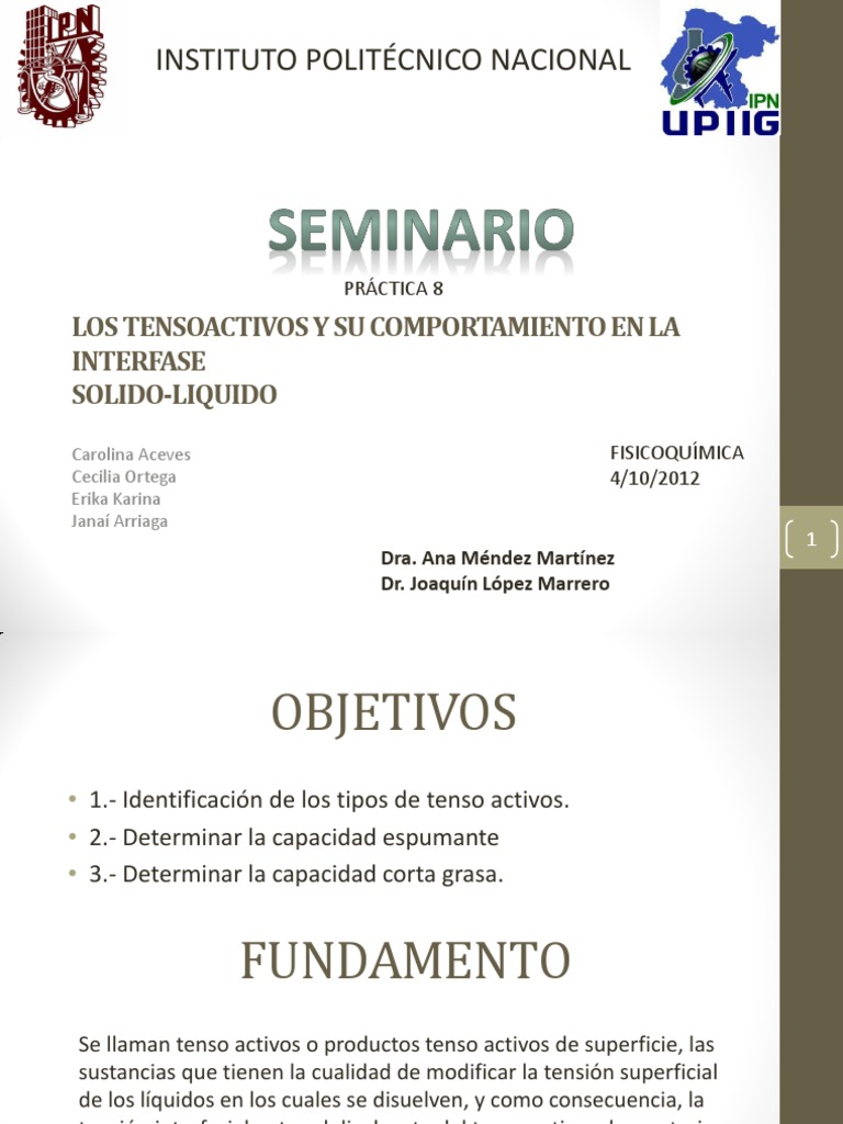 Tensoactivos en Interfase Sólido-Líquido | PDF | Emulsión | Mayonesa