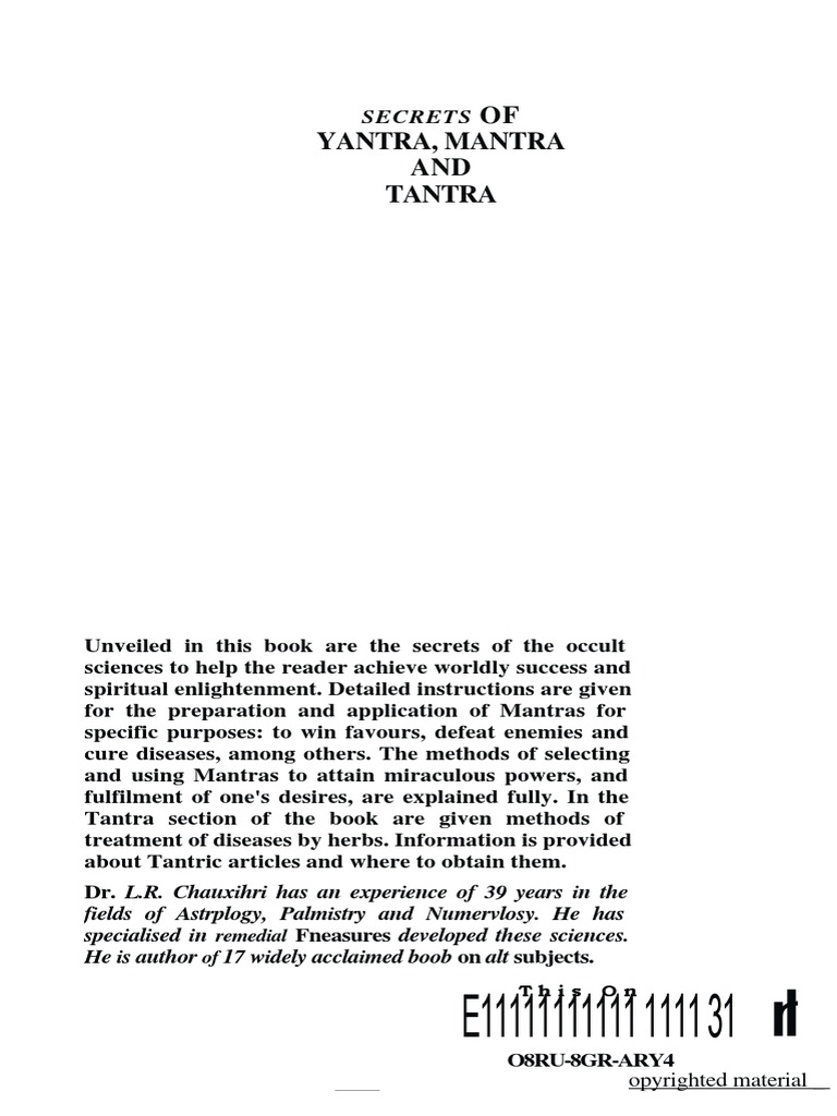 Secrets of Mantra, Tantra and Yantra | PDF | Kundalini | Chakra
