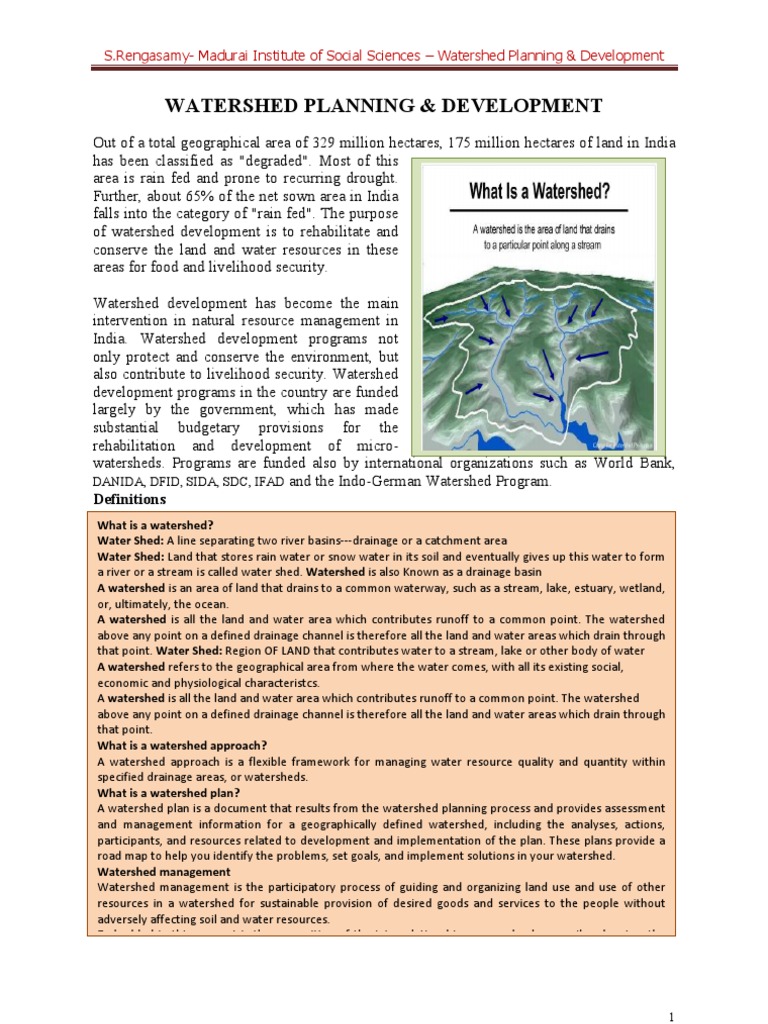 Watershed Planning & Developemnt | PDF | Drainage Basin | Stream