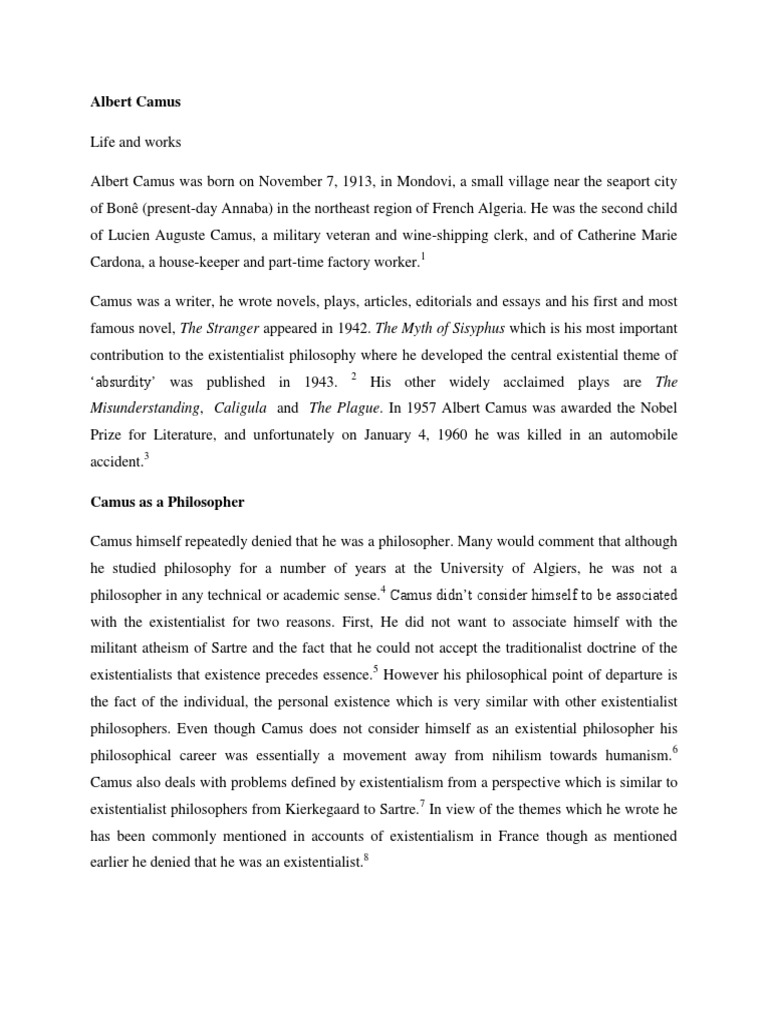 Camus and the Absurd: Philosophy of Life | PDF | Existentialism ...