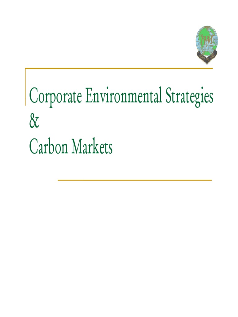 Corporate Environmental Strategies Corporate Environmental Strategies ...