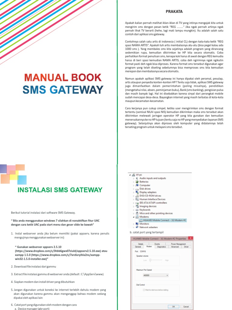 Manual Book Sms Gateway | PDF | Komputer