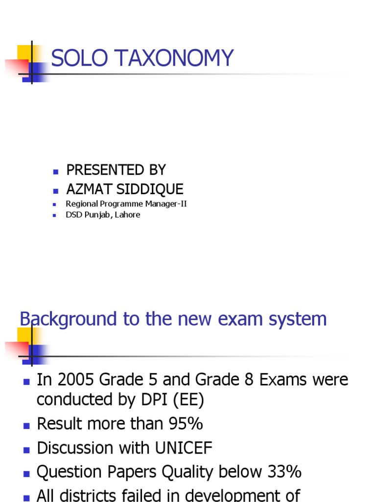 Structure of Observed Learning Outcomes: An Overview of the SOLO ...