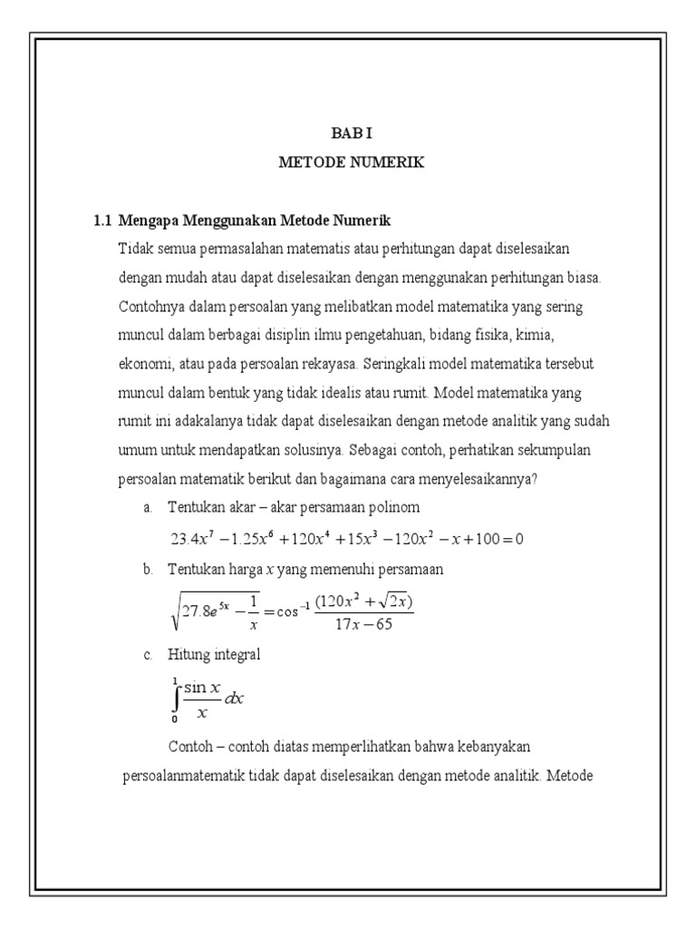 Metode Numerik | PDF | Komputer | Teknologi & Rekayasa