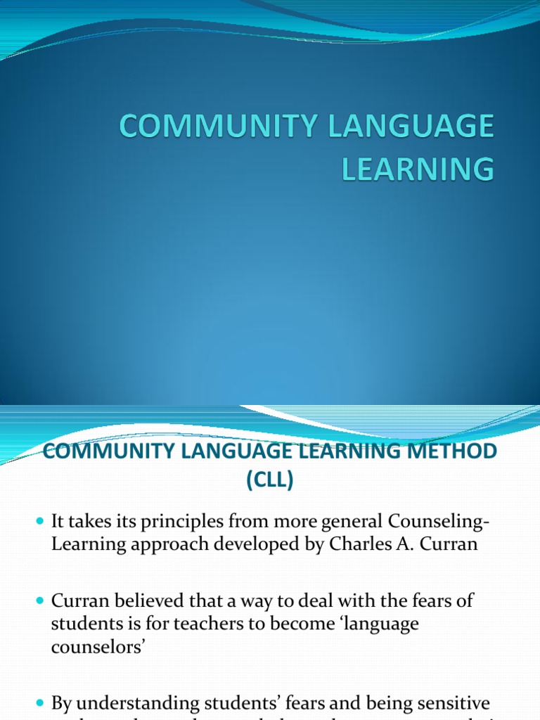 Community Language Learning (CLL) | Second Language | Learning