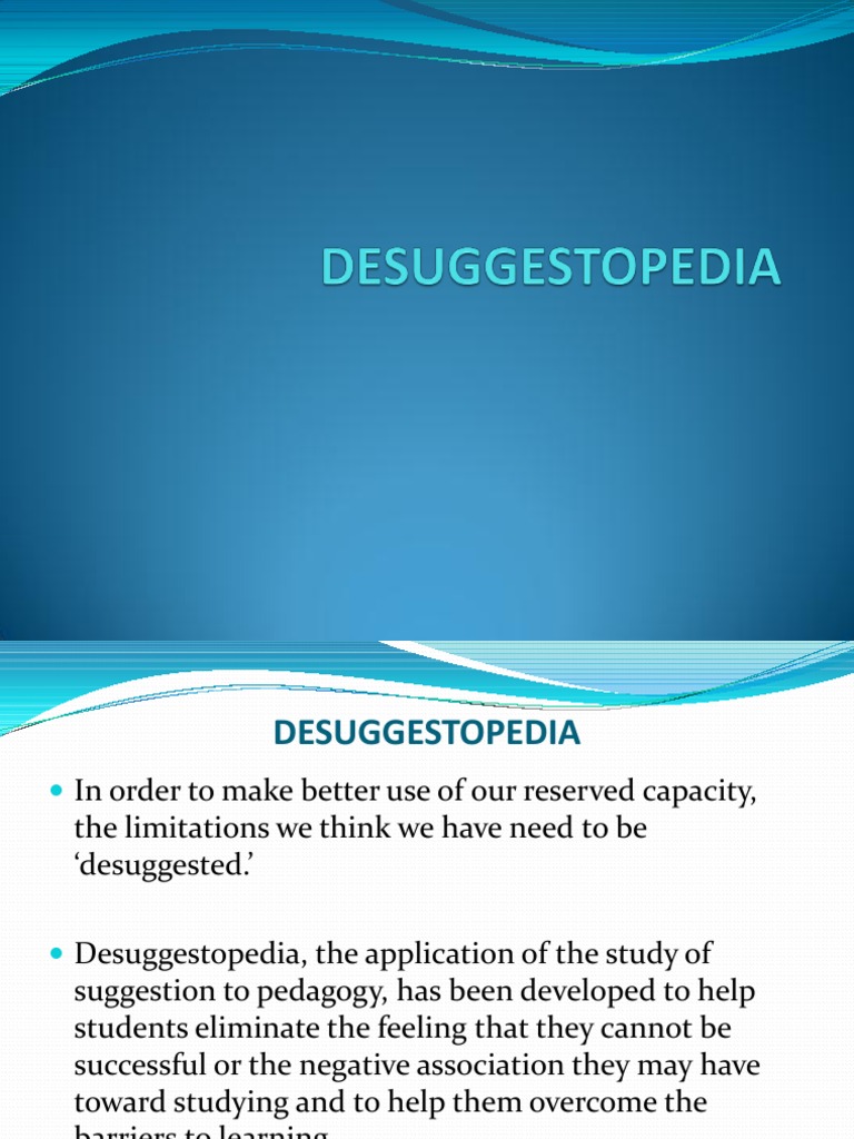 Desuggestopedia | PDF | Second Language | Teachers