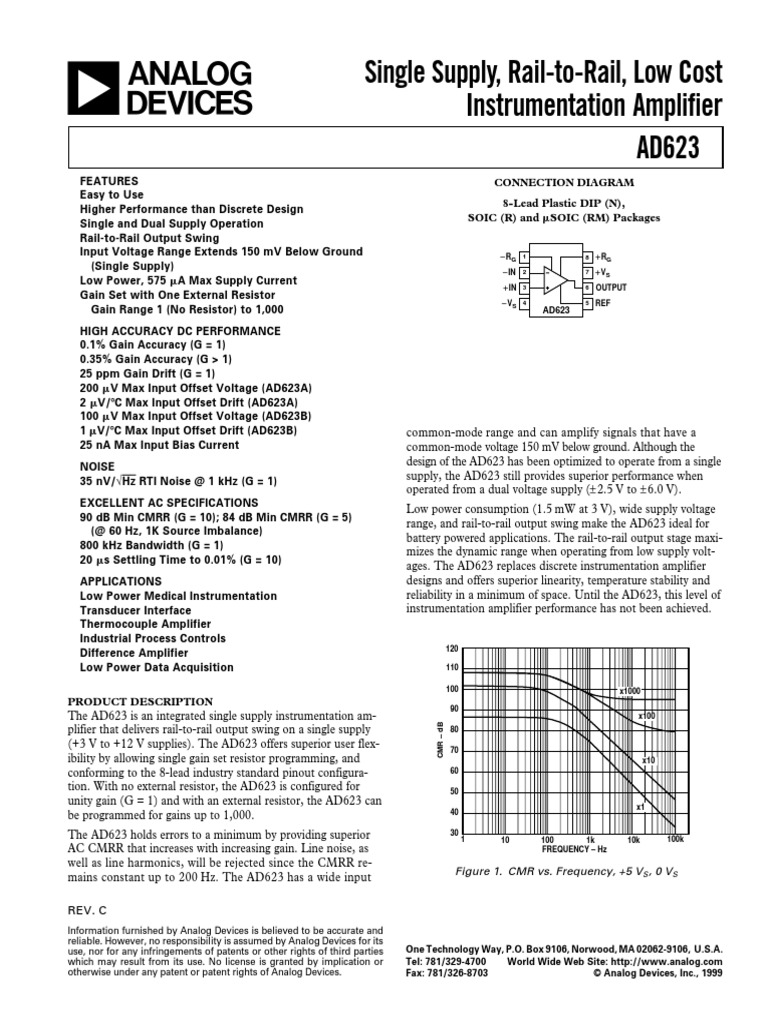 AD623AN | PDF | Amplifier | Electrostatic Discharge