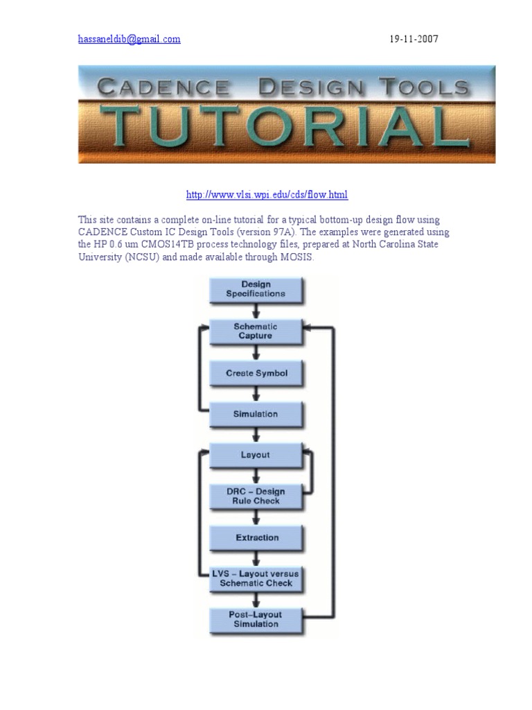 Cadence Design Tools Tutorial | PDF | Mosfet | Cmos
