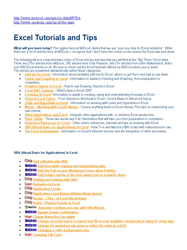 VBA | PDF | Visual Basic For Applications | Microsoft Excel