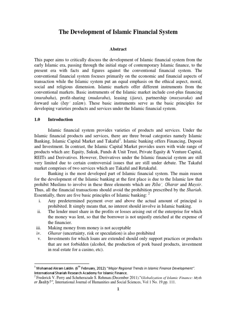 Evolution of Islamic Financial System | PDF | Islamic Banking And ...