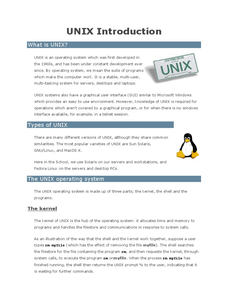 Unix | PDF | Command Line Interface | Source Code