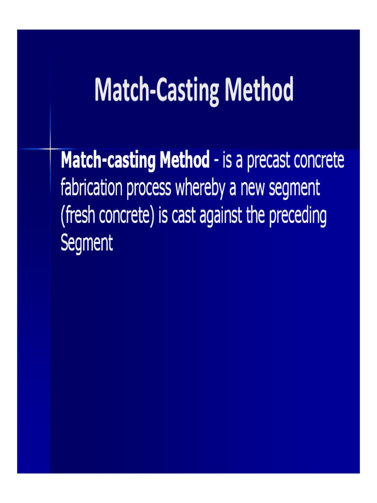 Match Casting Method Overview | PDF
