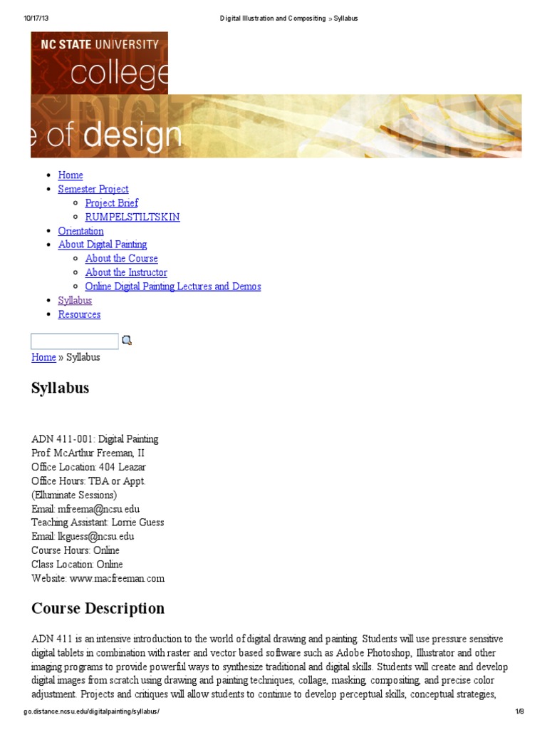 Digital Illustration and Compositing Syllabus | PDF | Adobe Photoshop ...