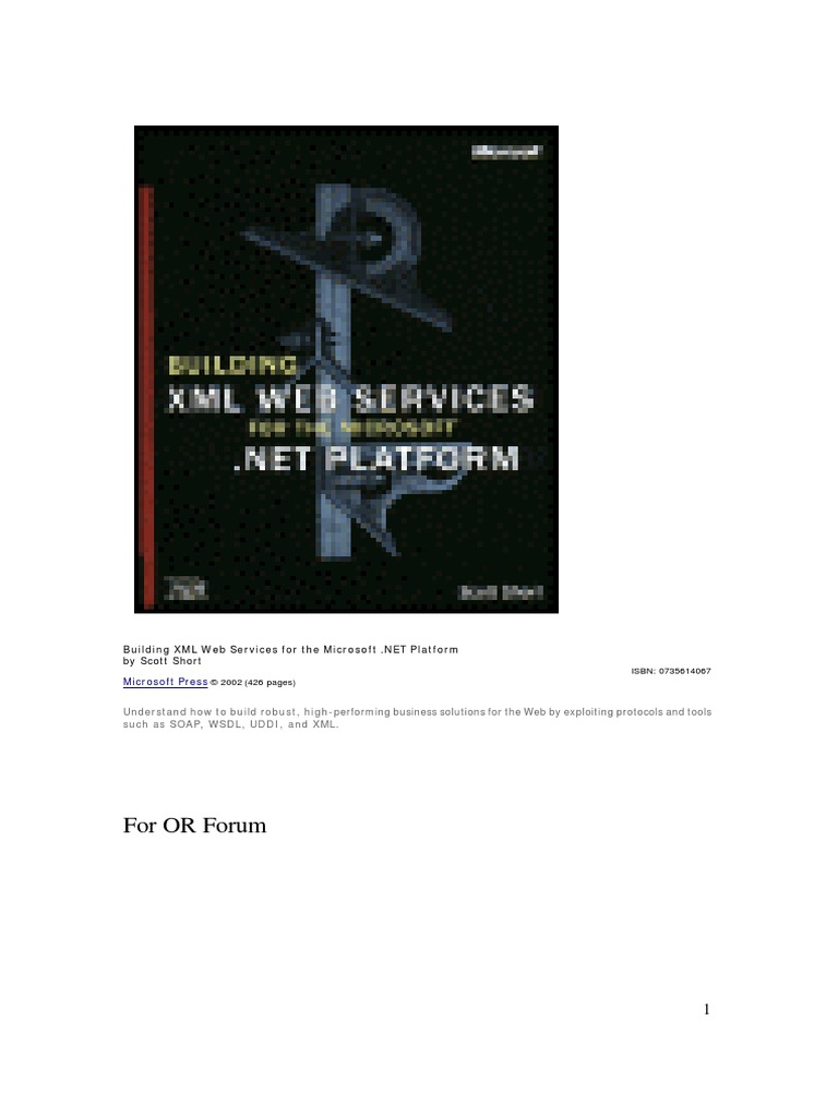 XML Web Services For The Microsoft .NET Platform | PDF | Soap | Web Service