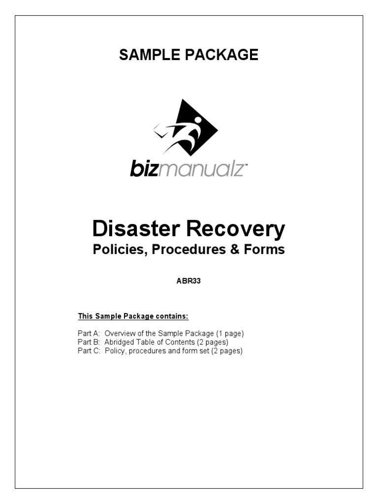 Disaster Recovery: Sample Package | PDF | Emergency Management | Emergency
