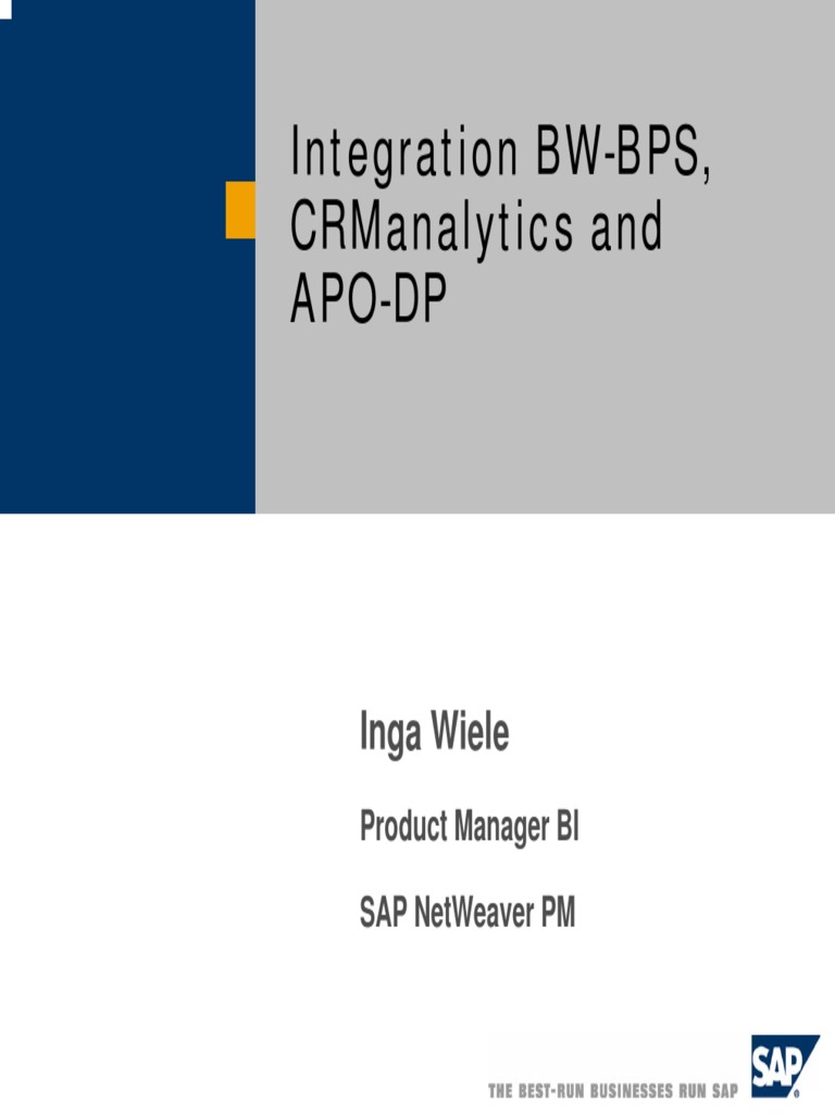 Integration BW-BPS Overview | PDF | Customer Relationship Management ...