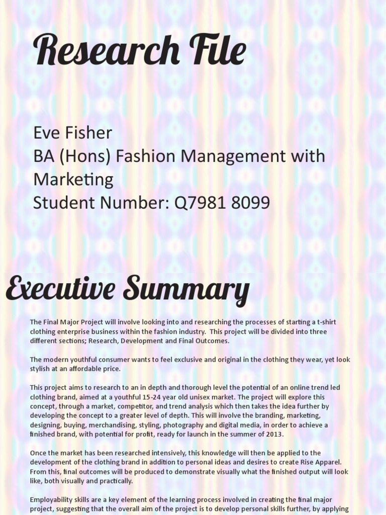 Final Major Project: Research | PDF | Fashion | Online Shopping