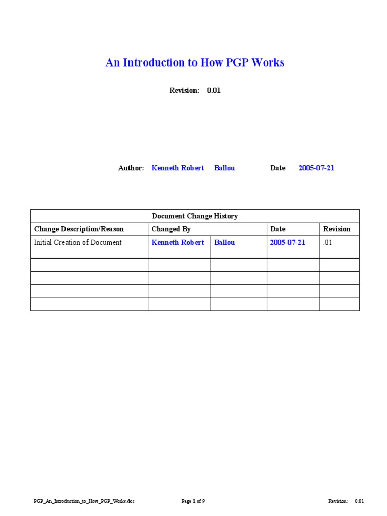 PGP An Introduction To How PGP Works | PDF | Public Key Cryptography ...