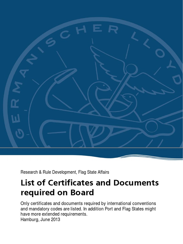 List of Ship Certificates | PDF | Oil Tanker | Ships
