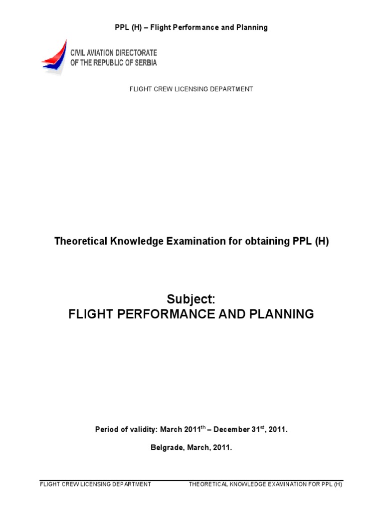 PPL (H) - Flight Performance and Planning | PDF | Atmospheric Pressure ...