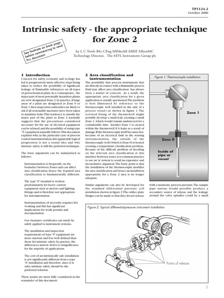 Intrinsic Safety - The Appropriate Technique For Zone 2 | PDF | Fuse ...