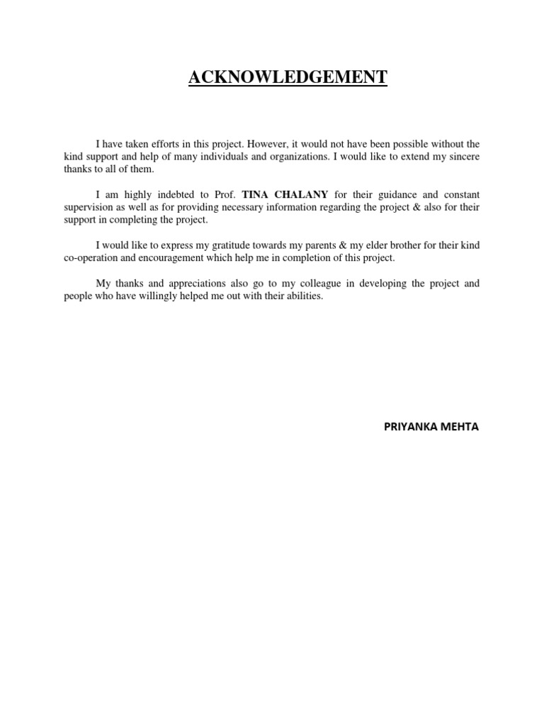 Project Acknowledgements | PDF