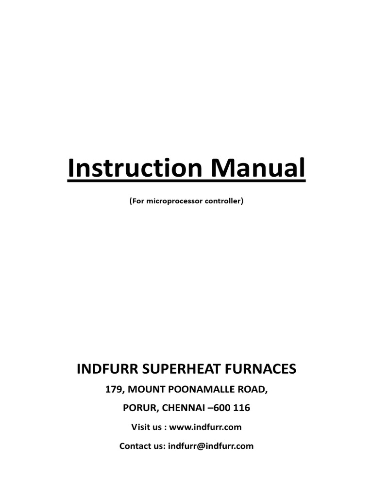 Instruction Manual: Indfurr Superheat Furnaces | PDF | Computers ...