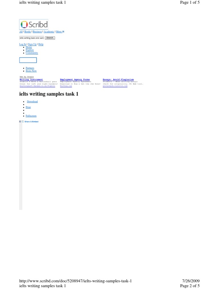 Ielts Writing Samples Task 1 | PDF | International English Language ...