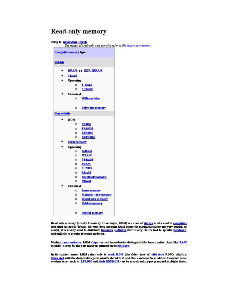 Rom 1 | PDF | Read Only Memory | Random Access Memory