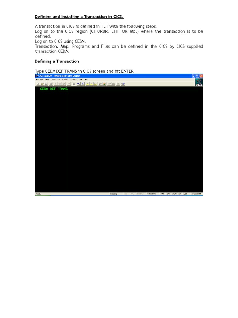 Defining And Installing In Cics Regions Pdf Computer Architecture