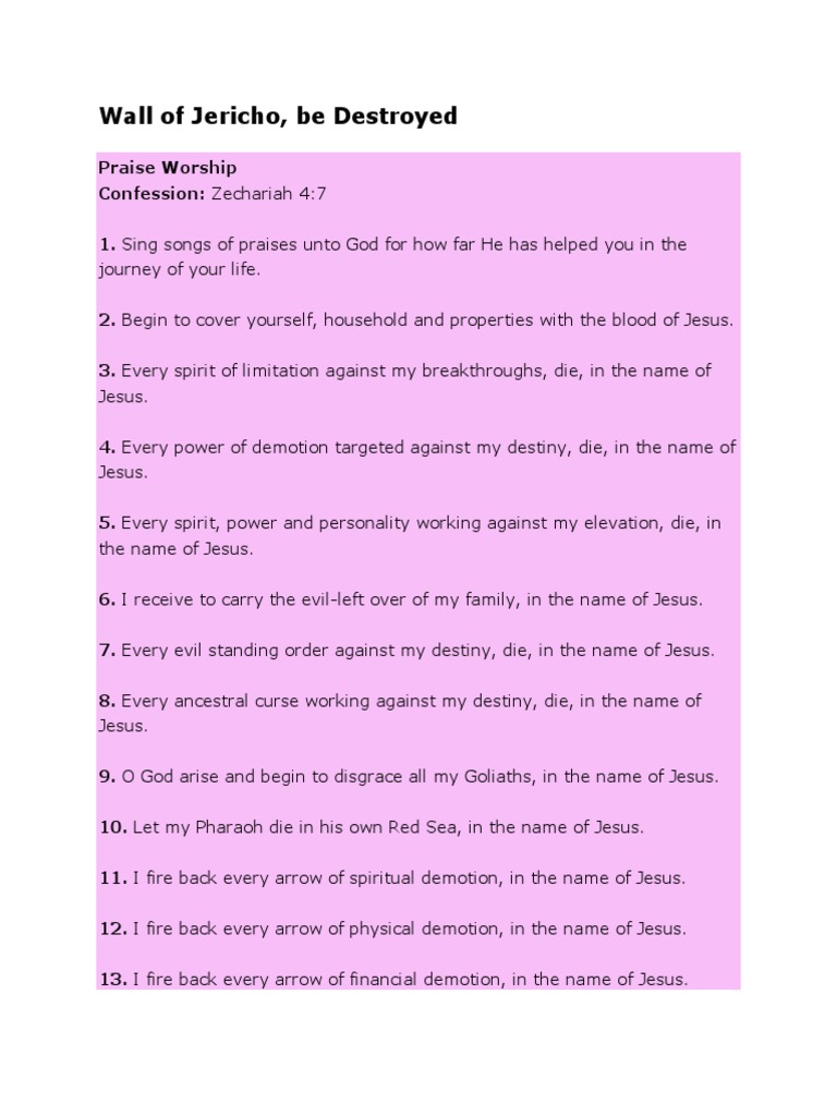 Wall of Jericho Be Destroyed | PDF | Jesus | Religious Belief And Doctrine
