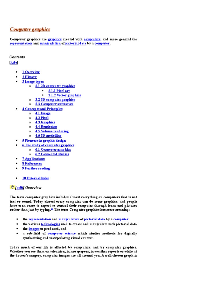 Computer Graphics | PDF | 3 D Computer Graphics | 2 D Computer Graphics