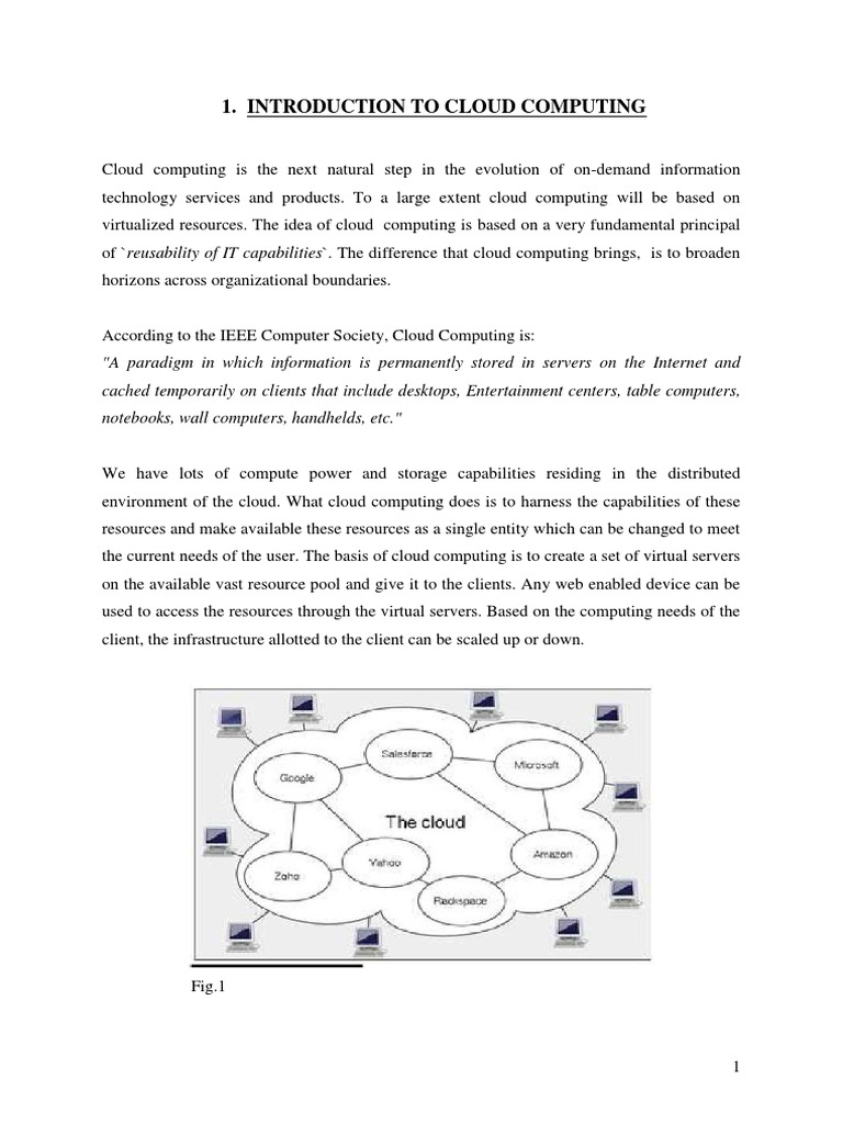 Introduction To Cloud Computing | PDF | Software As A Service | Cloud ...