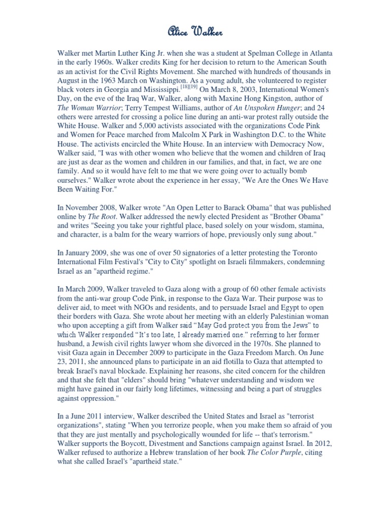 Alice Walker: The Woman Warrior Terry Tempest Williams, Author of An Unspoken Hunger and 24 ...