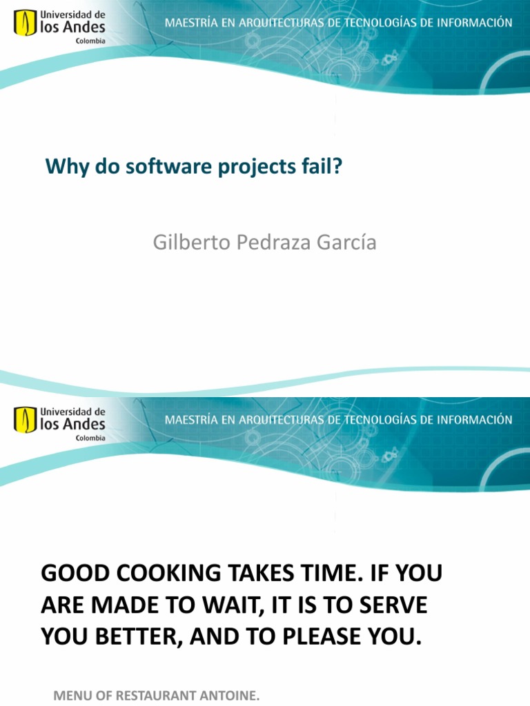 Why Do Software Projects Fail?: Gilberto Pedraza García | PDF | Project Management | Computing