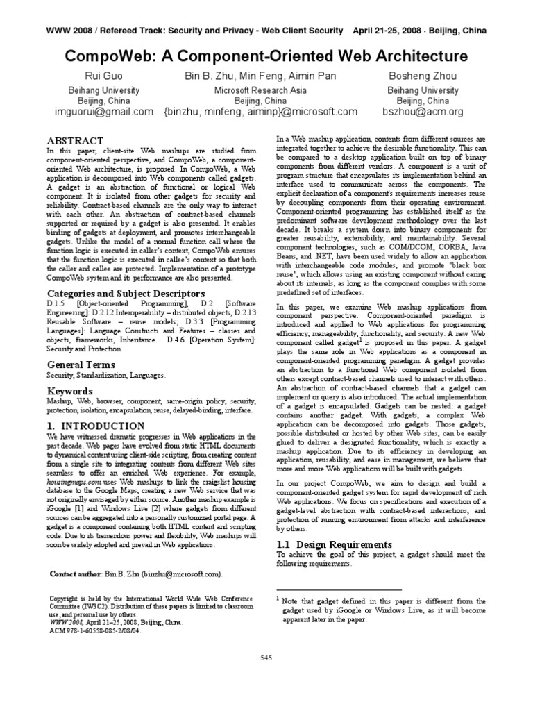 Compo Web | PDF | Component Based Software Engineering | Http Cookie