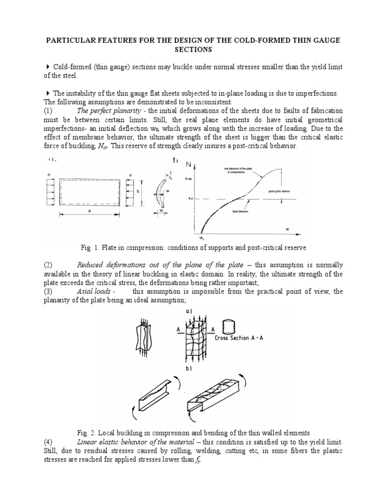 Particular Features For The Design of The Cold-Formed Thin Gauge ...