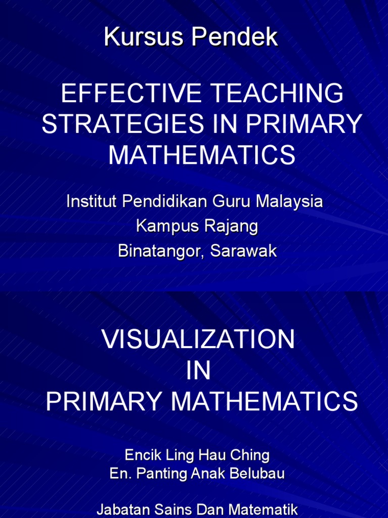 Effective Teaching Strategies in Primary Mathematics | PDF | Shape ...