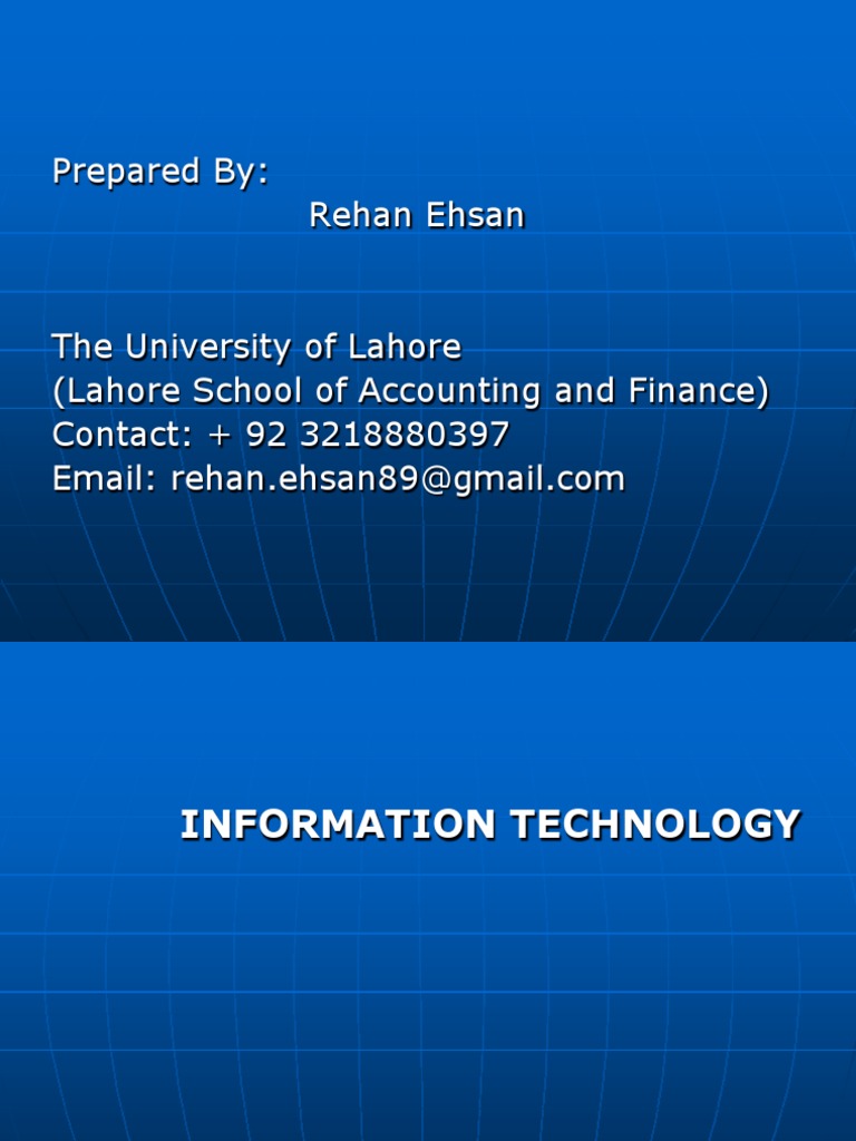 Overview of Information Technology | PDF | 3 G | Fax