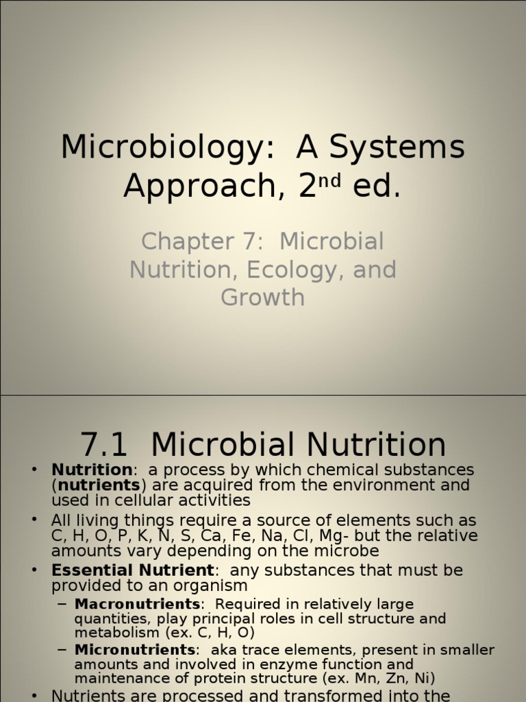 Microbial Nutrition and Growth Essentials | PDF | Osmosis | Nutrients