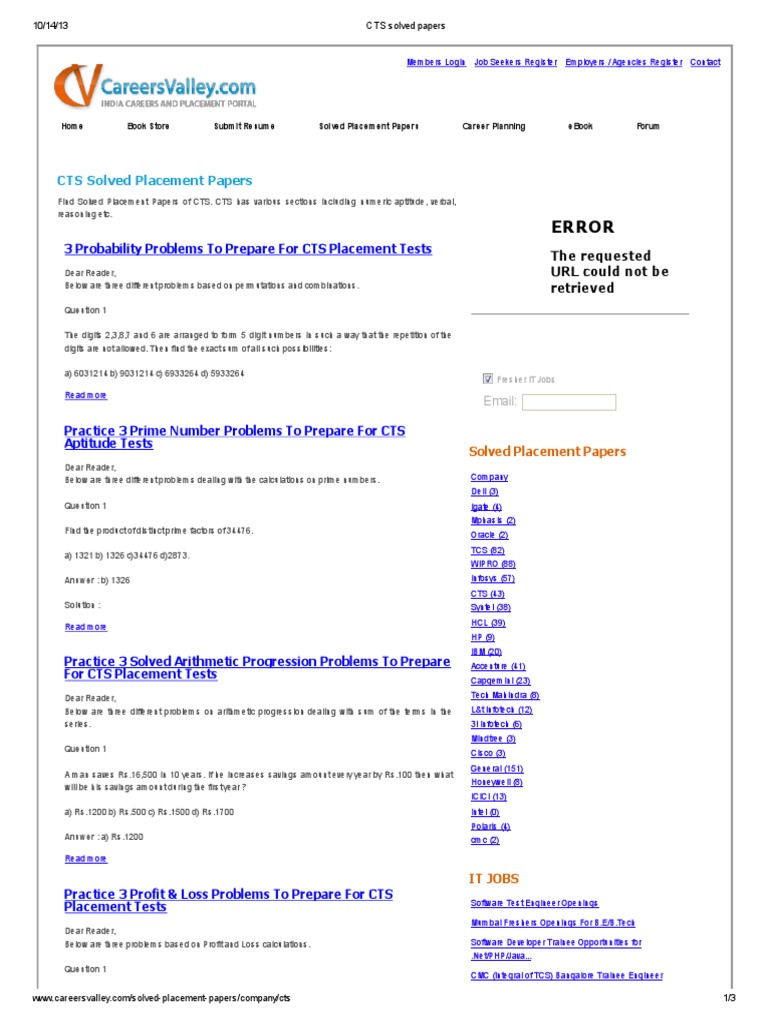 CTS solved placement papers | PDF | Ct Scan | Computing
