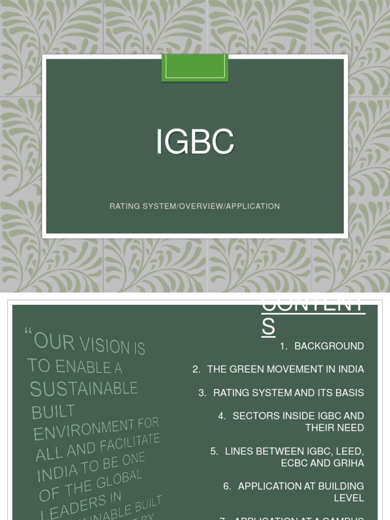 IGBC rating system overview application | Green Building | Leadership ...