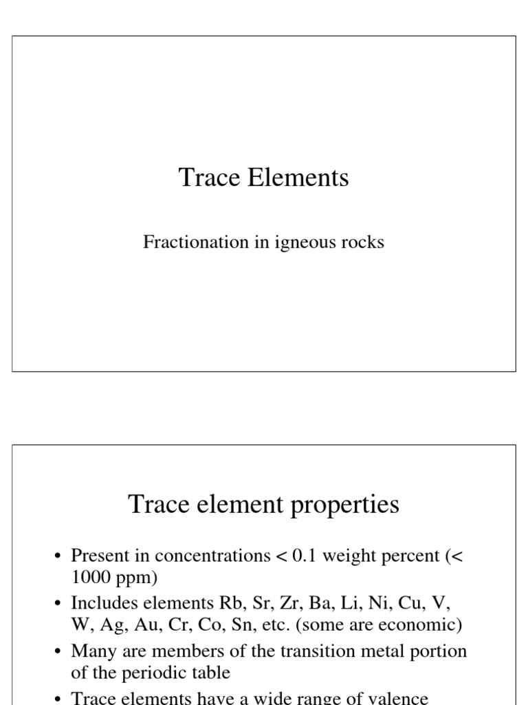 Trace Elements in Igneous Rocks: Fractionation and REE Patterns | PDF ...
