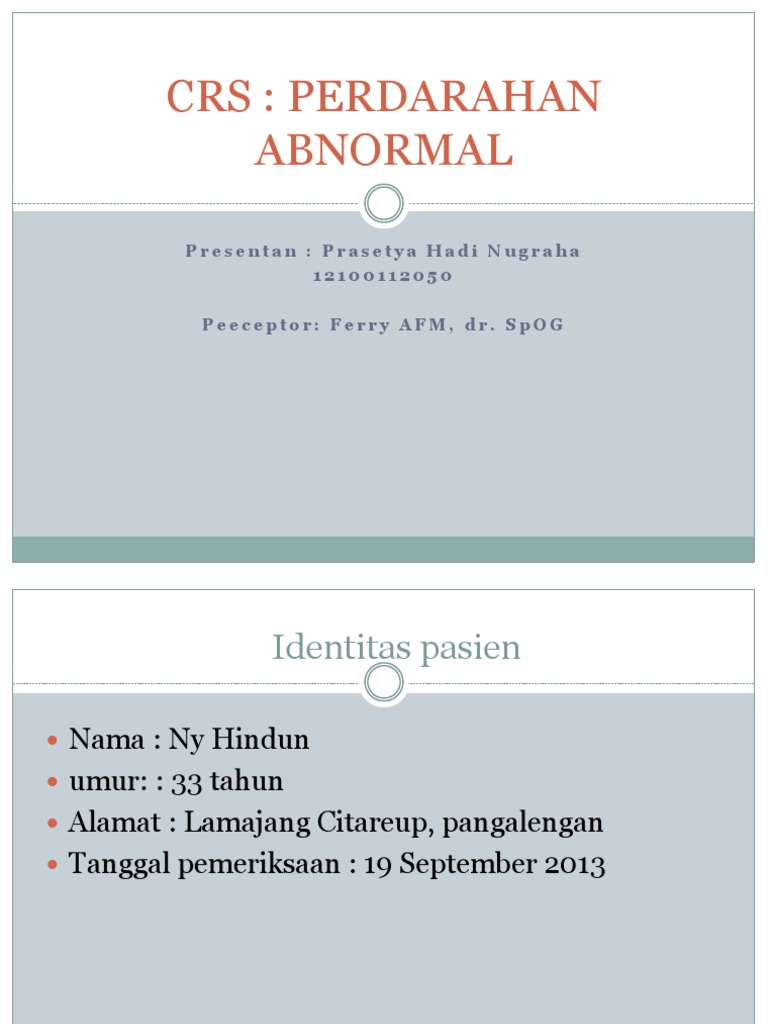CRS Perdarahan Uterus Abnormal Pras | PDF