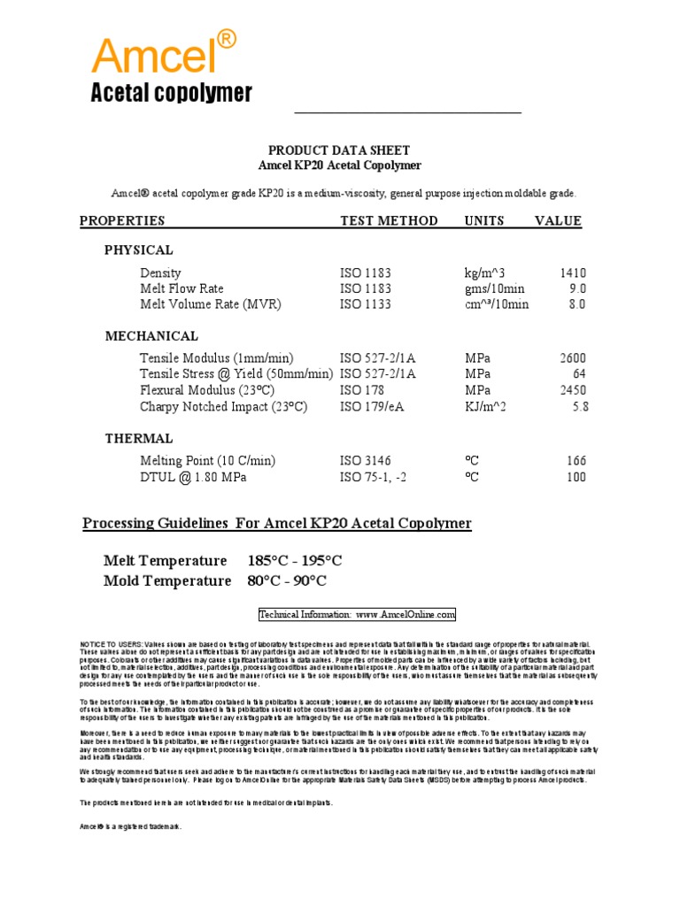Amcel KP20 | PDF | Yield (Engineering) | Science