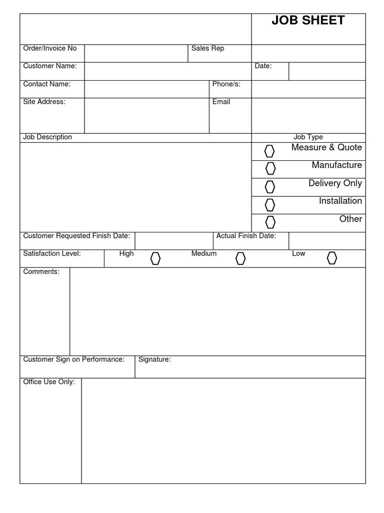 Job Sheet | PDF