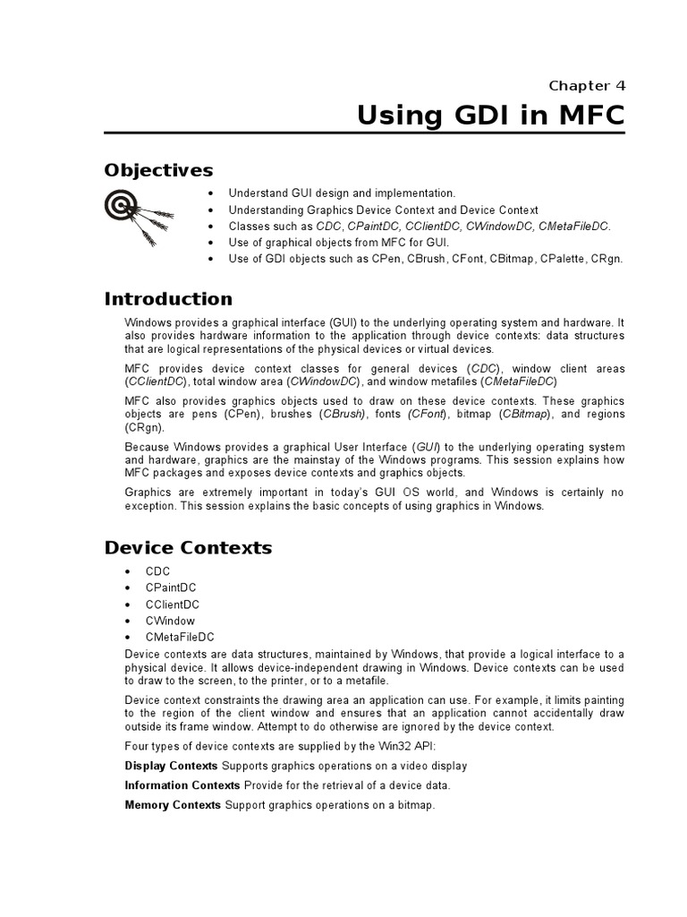 4 Using Gdi in MFC | PDF | Graphical User Interfaces | Computer Programming