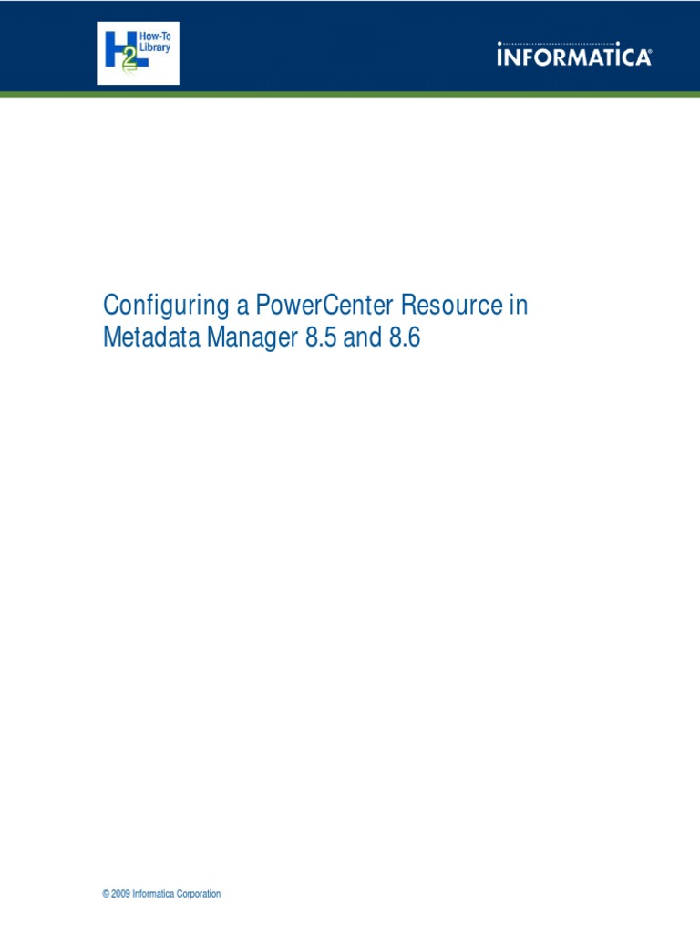 0113 ConfiguringPowerCenterResourceMetadataManager | PDF | Metadata | Ibm Db2