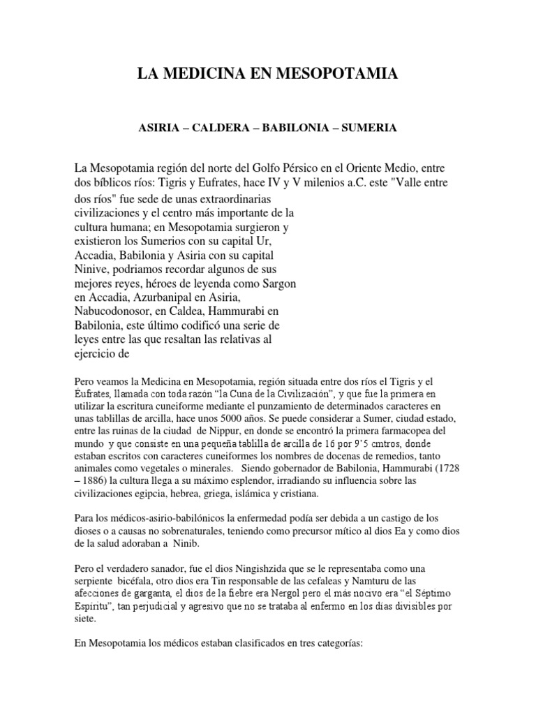 La Medicina En Mesopotamia Descargar Gratis Pdf Mesopotamia Sumeria