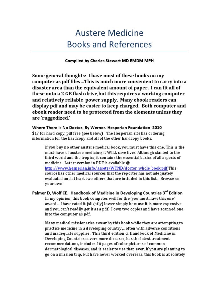 Austere Medicine Books PDF | PDF | Physician | Medicine